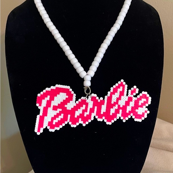 Jewelry | Barbie Logo Kandi Mini Perler Bead Necklace For Festival ...